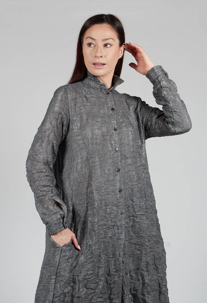 Marc Point Long Textured Jacket in Grey | Olivia May