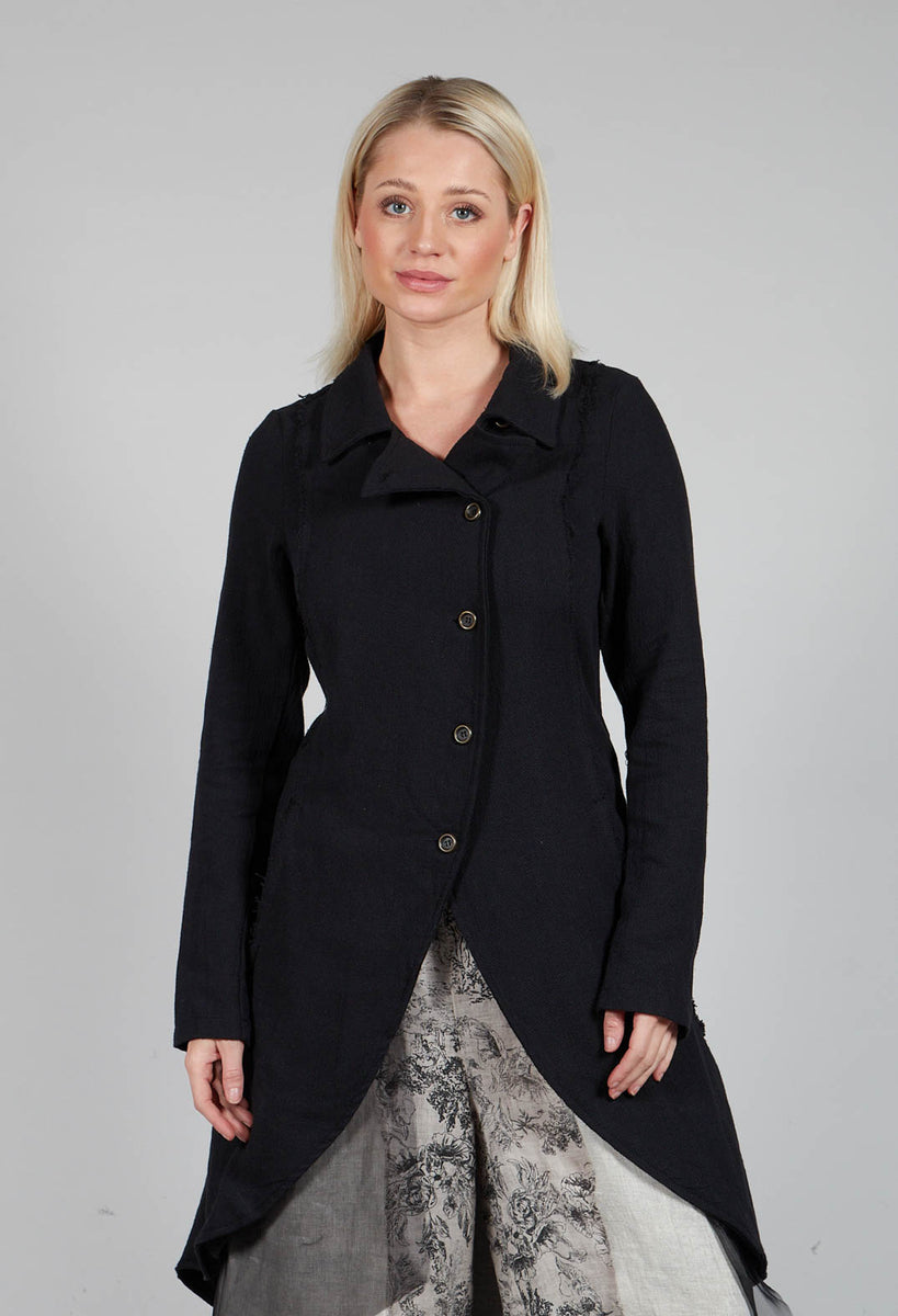Longline Layered Jacket in Nero – Olivia May