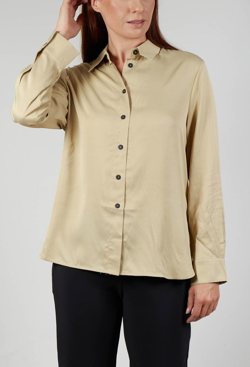 Button Up Shirt in Beige – Olivia May