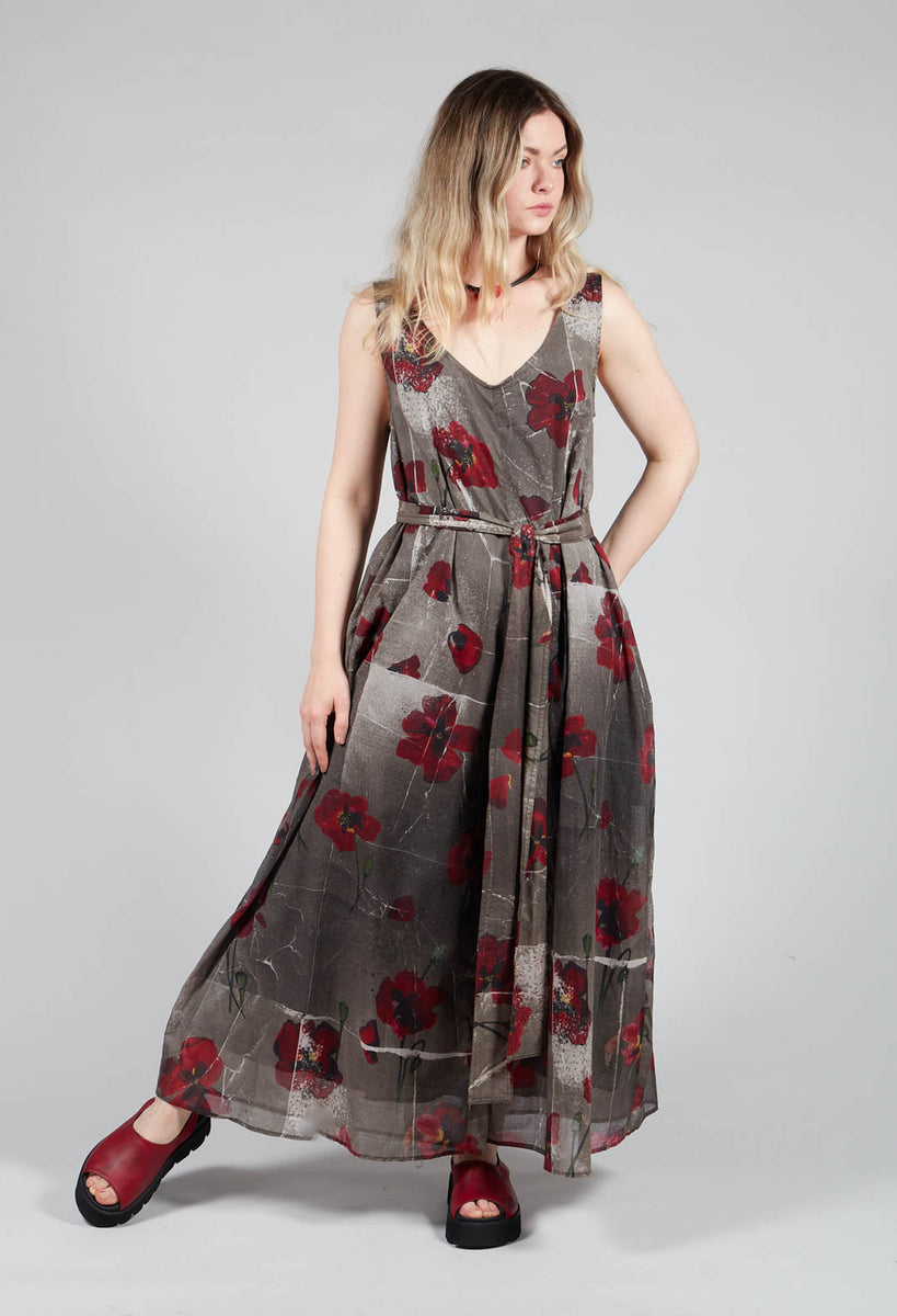 Ceila Printed Jumpsuit in Shitake Flower – Olivia May