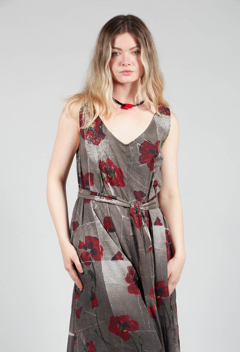 Ceila Printed Jumpsuit in Shitake Flower – Olivia May