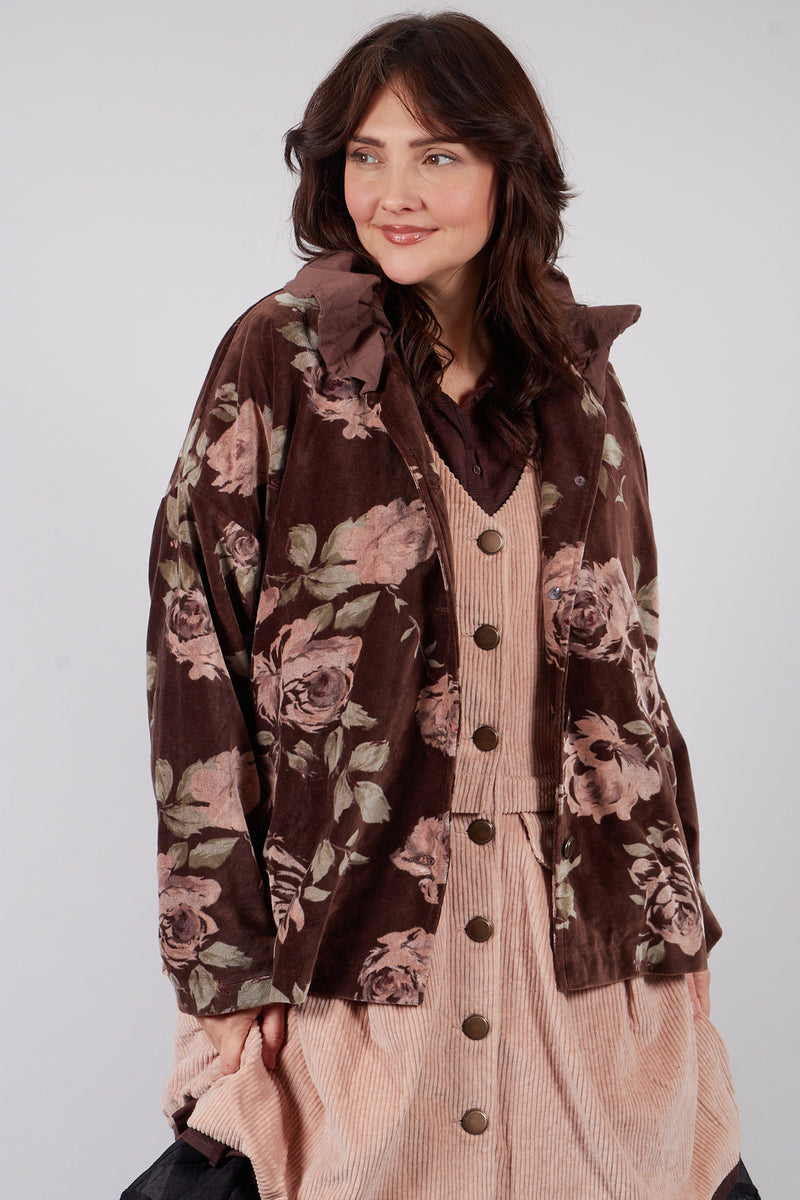 Jacket in Velour Fleur Chocolat – Olivia May