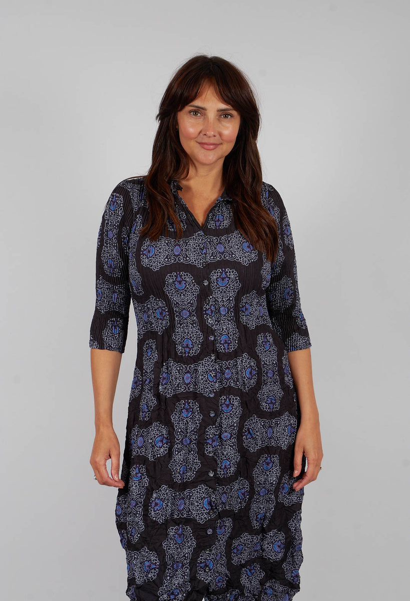 Alquema Nehru Coat Dress in Cosmos Star | Olivia May