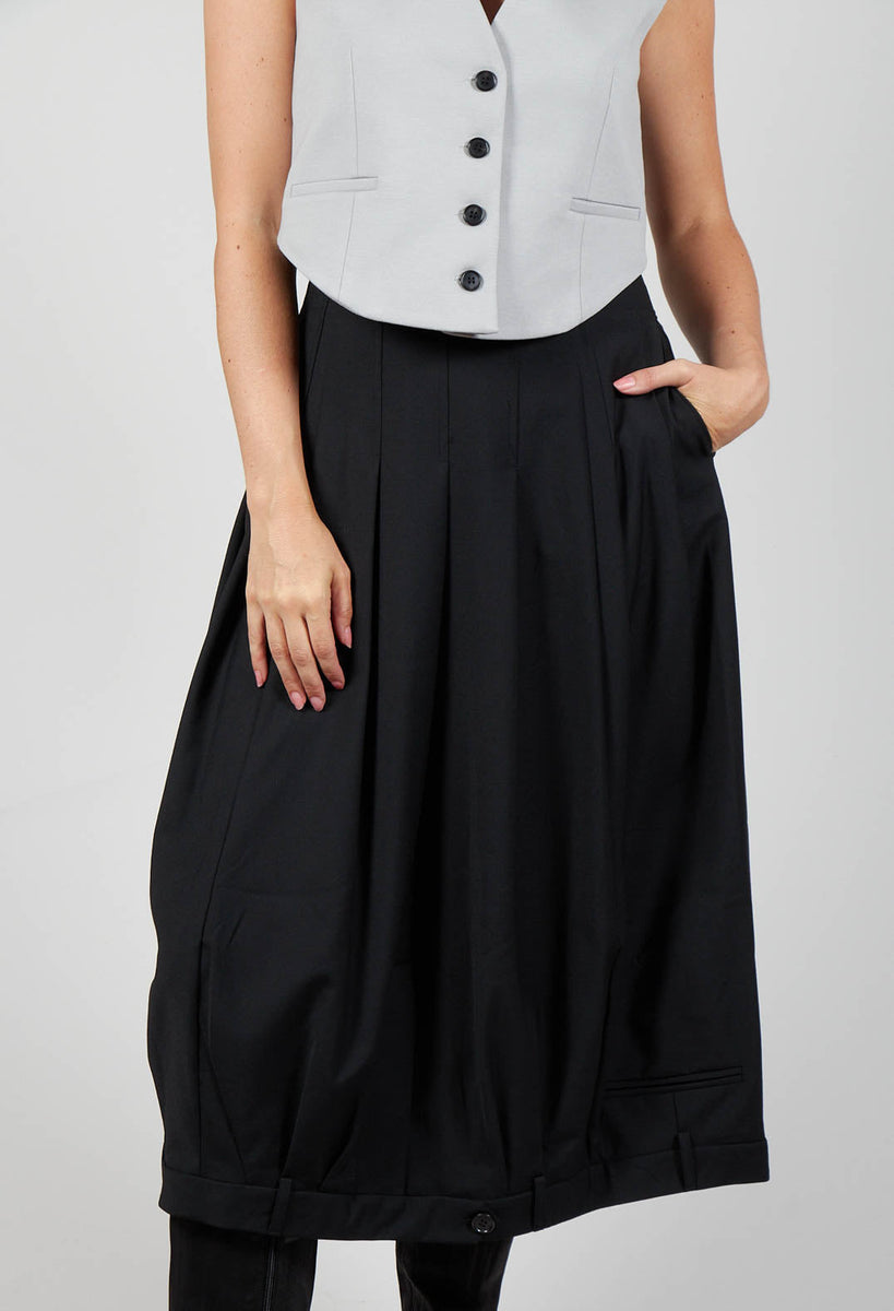 Mei Meij A-Line Skirt with Feature Hemline in Black – Olivia May