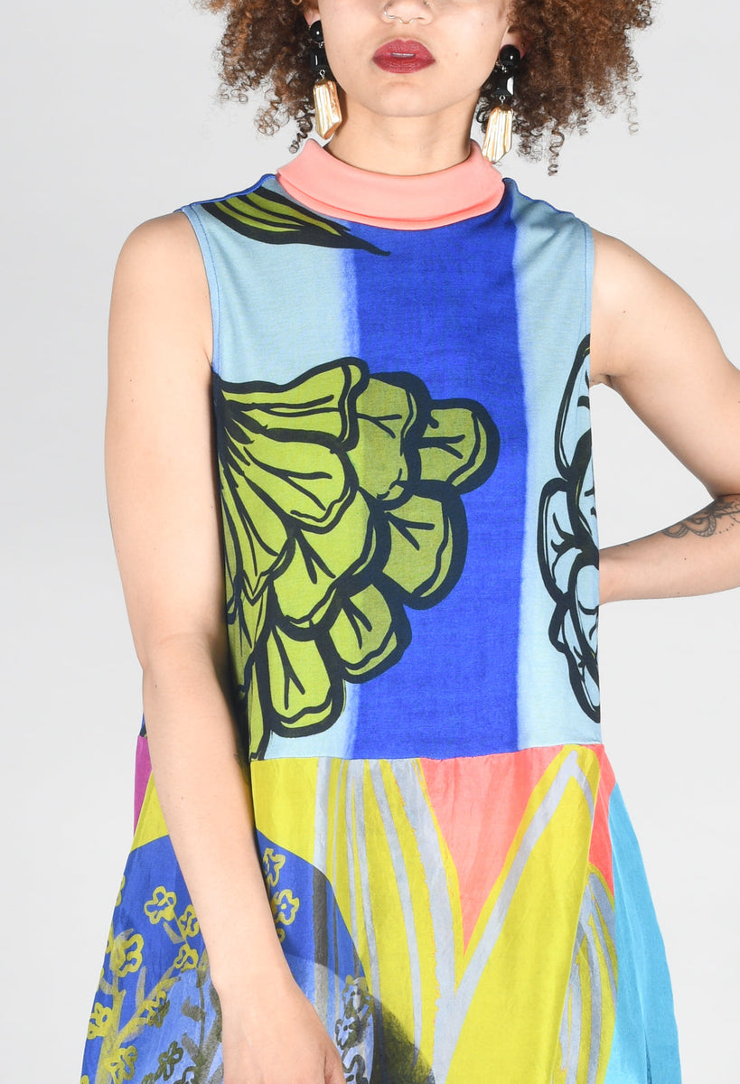 Dress Poppy Turtle Neck Sleeveless Plage in Blue – Olivia May