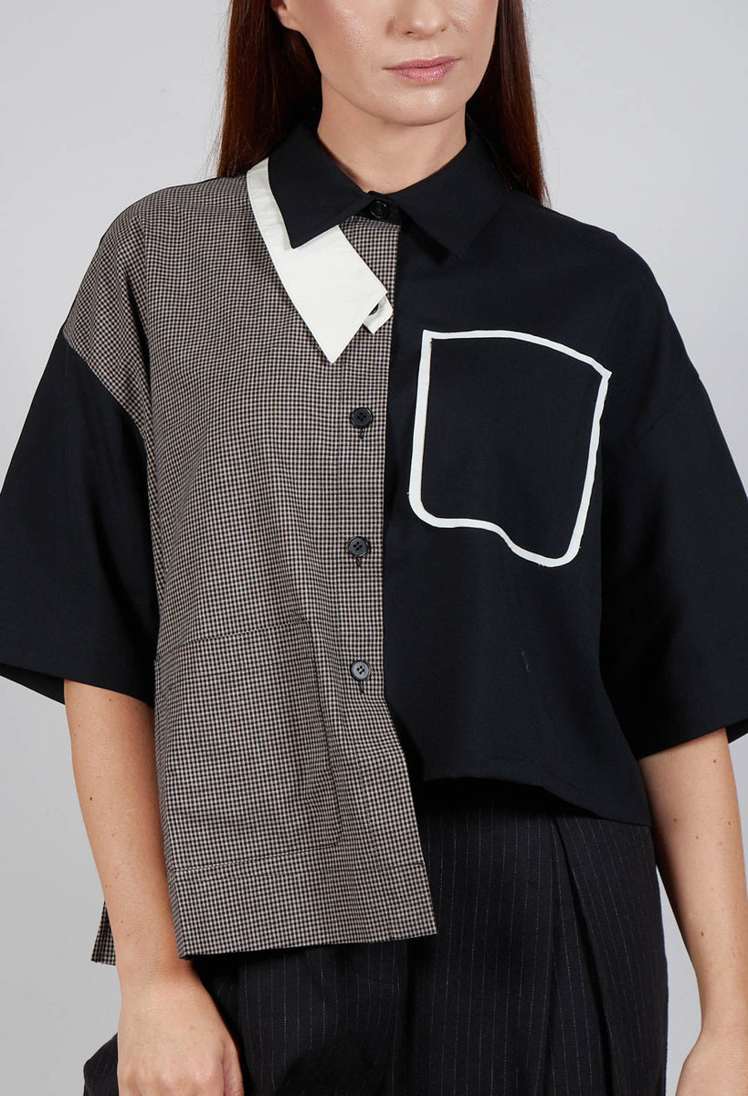 SOH Double Collar Shirt in Black | Olivia May