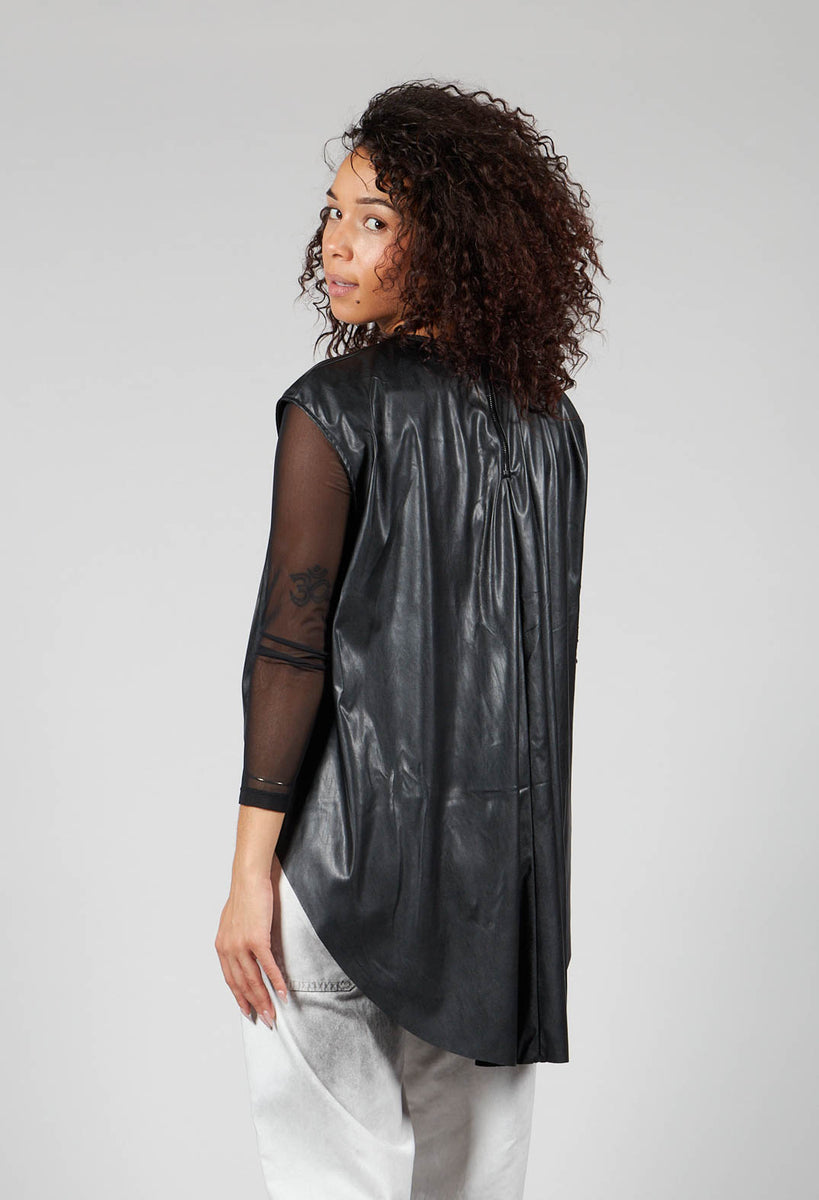 High-Low Leather Look Top – Olivia May