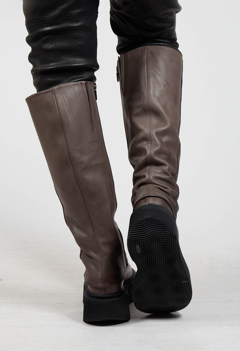 Lofina High Boots with Platform Sole in Gasoline Underground – Olivia May