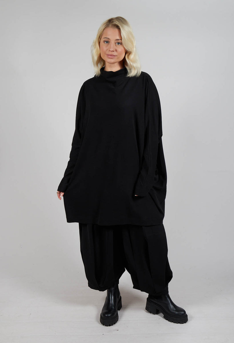 High Neck Tunic in Black – Olivia May