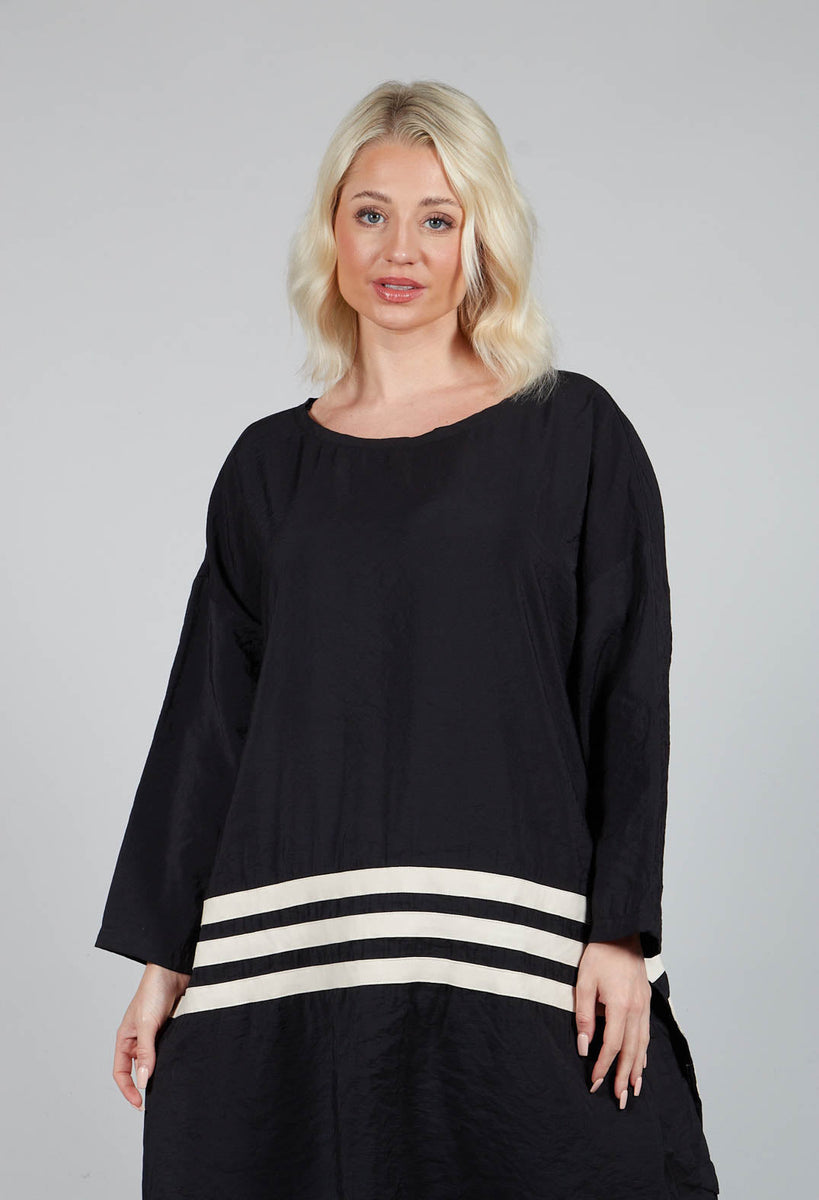Horizontal Stripe Dress in Black – Olivia May