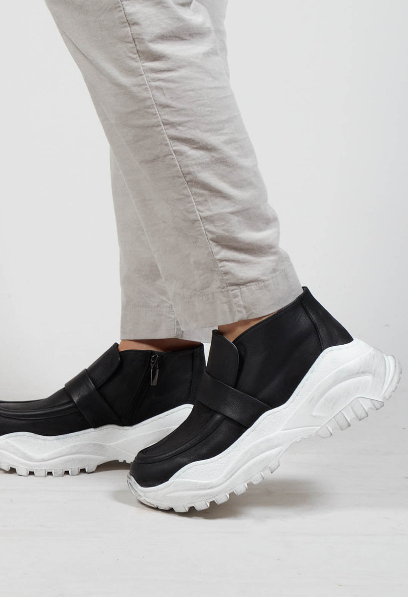 Lofina Loafer Style Shoes in Gasoline Nero | Olivia May