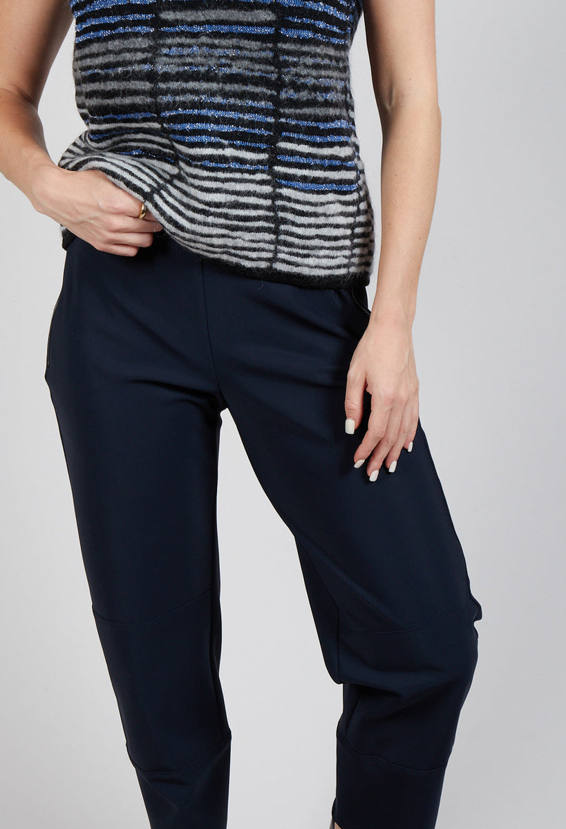 Sarah Pacini Structured Trousers in Navy | Olivia May