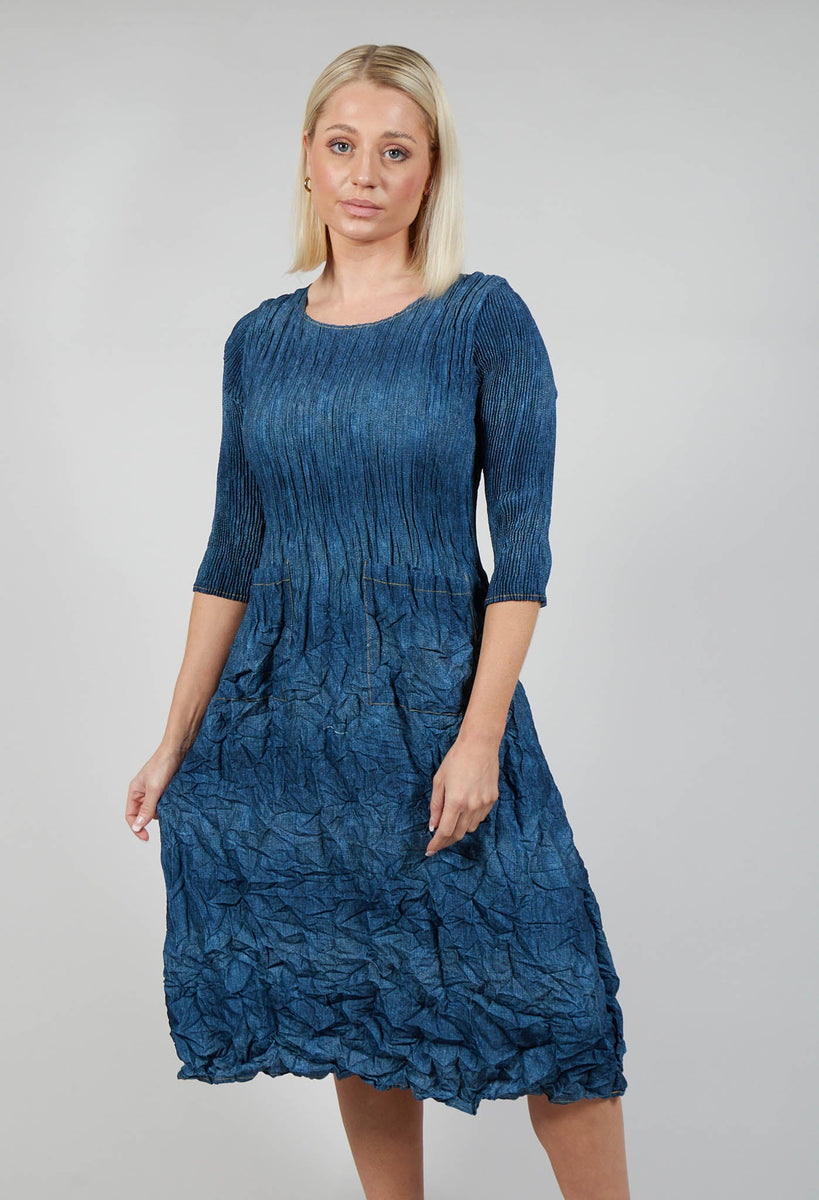 Three Quarter Sleeve Smash Dress in Denim – Olivia May
