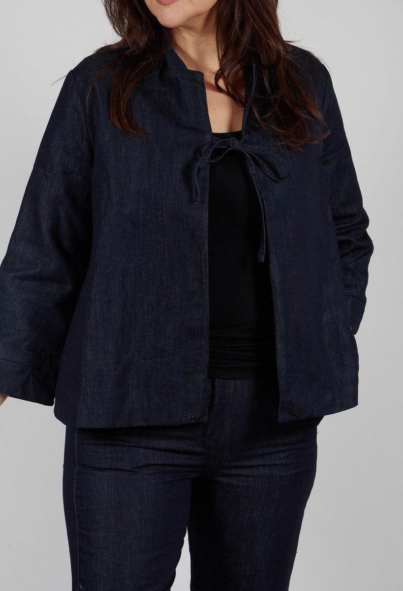 Tie Front Jacket in Denim – Olivia May