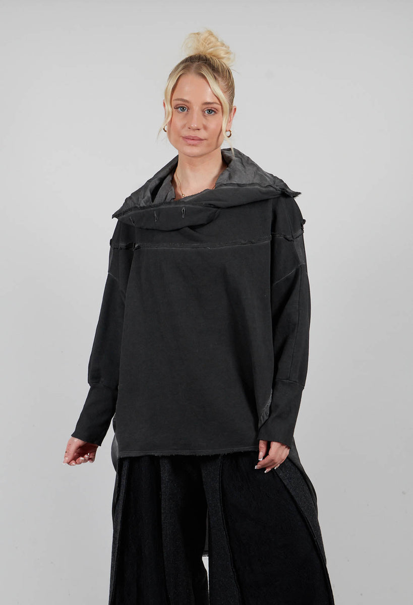 Tunic Top in Felpa and Raso di Viscosa Grey Storm – Olivia May