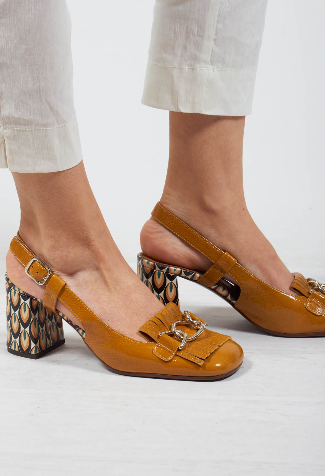 Sling Back Heel with Fringing Detail – Olivia May